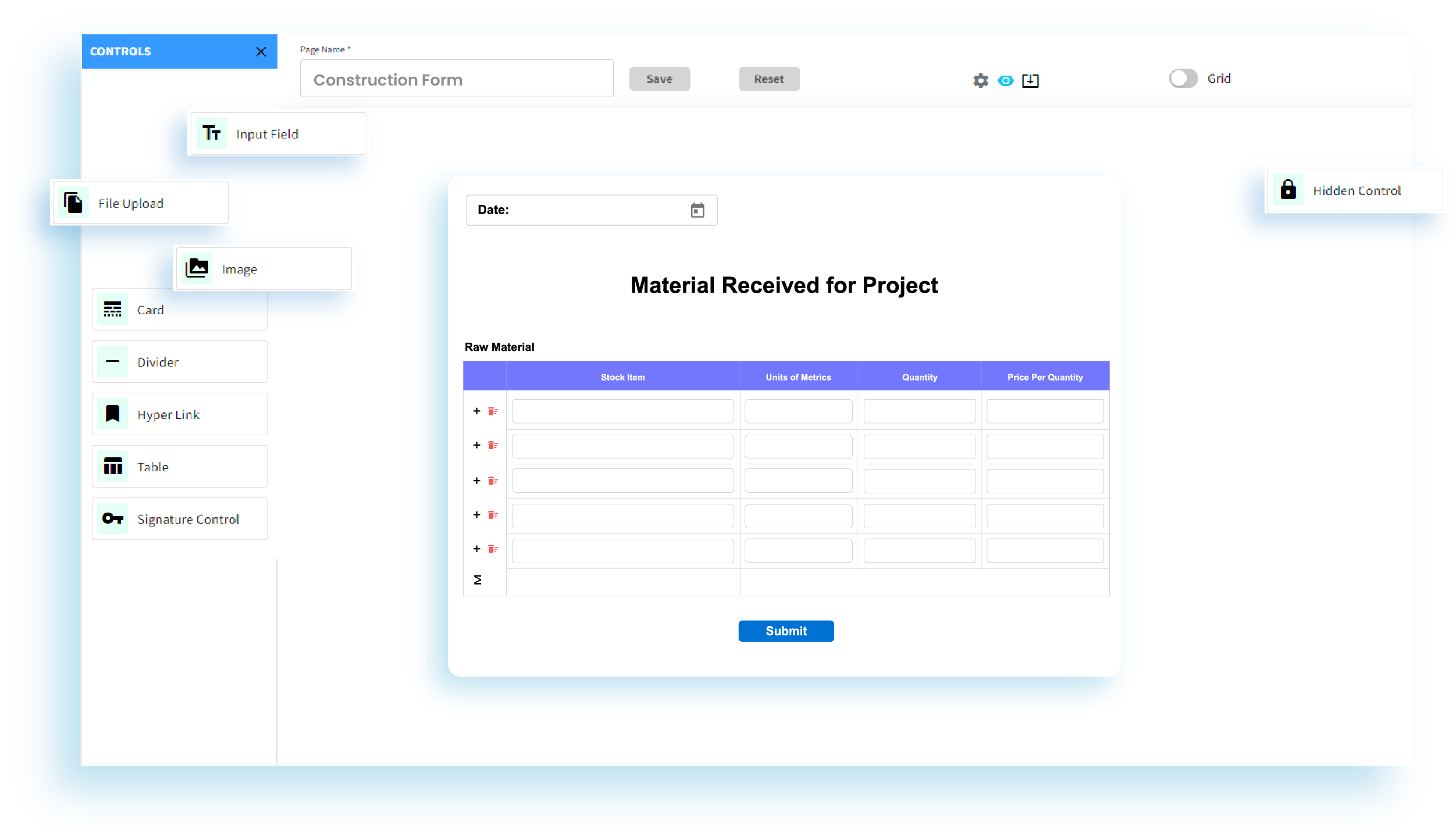 Construction Project Management Form | Yoroforms - Yoroflow™
