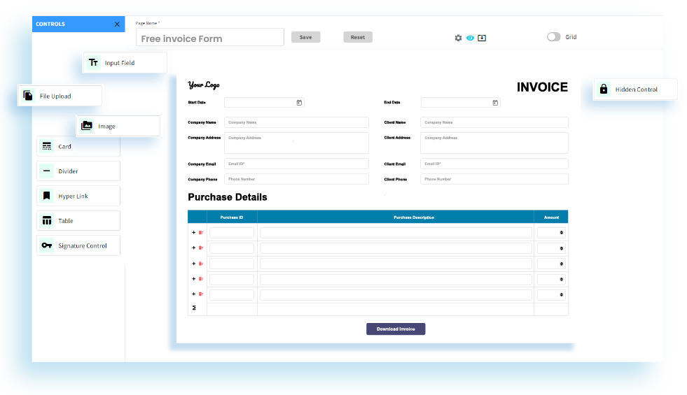 Free Invoice Form Templates | Yoroforms - Yoroflow™