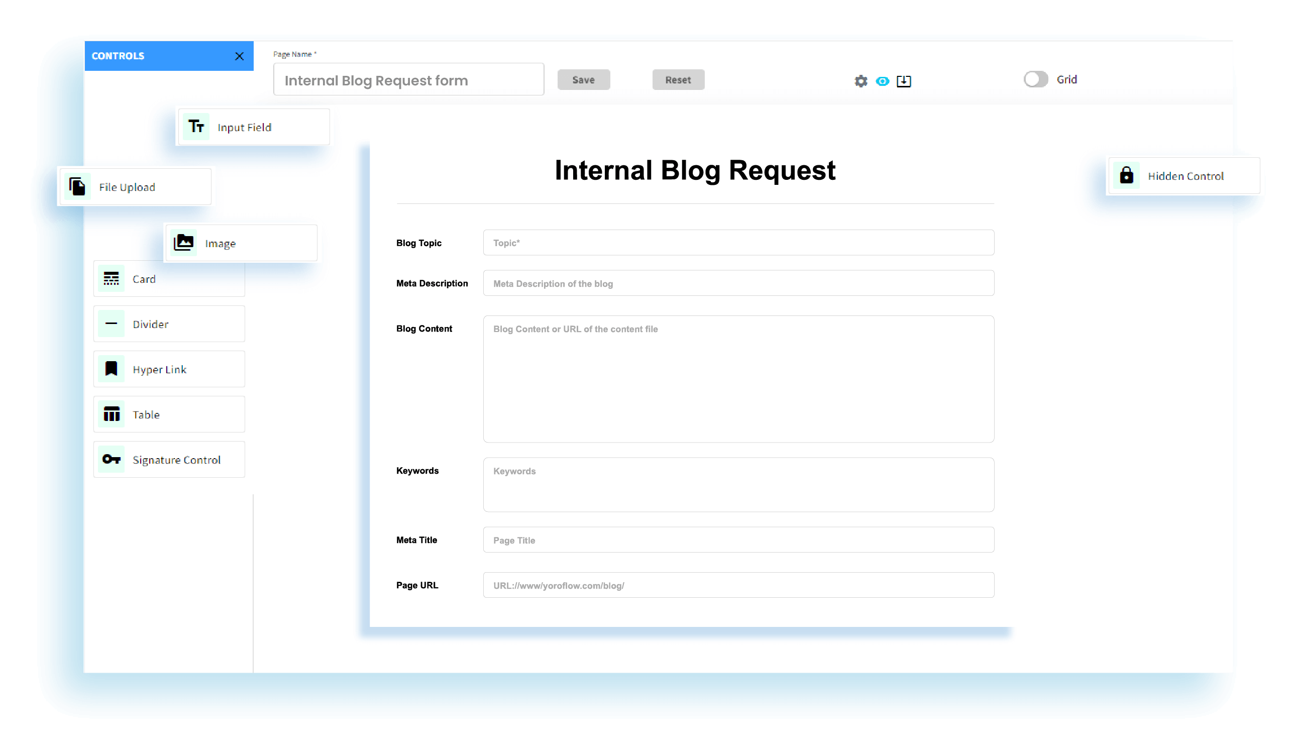 Marketing Internal Blog Request Form Templates | Yorofoms - Yoroflow™