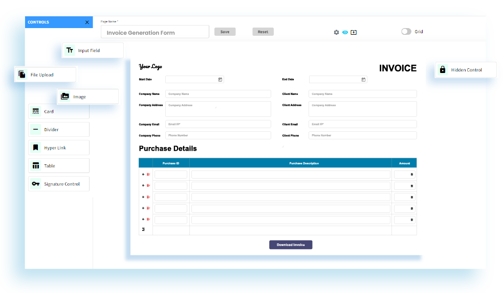 Invoice Generation Template - Yoroflow™