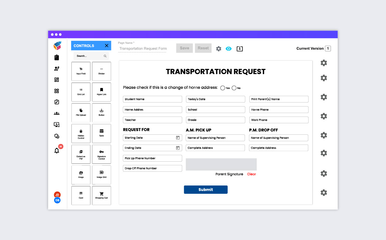 Bus Transportation Request Form | Yoroforms - Yoroflow™