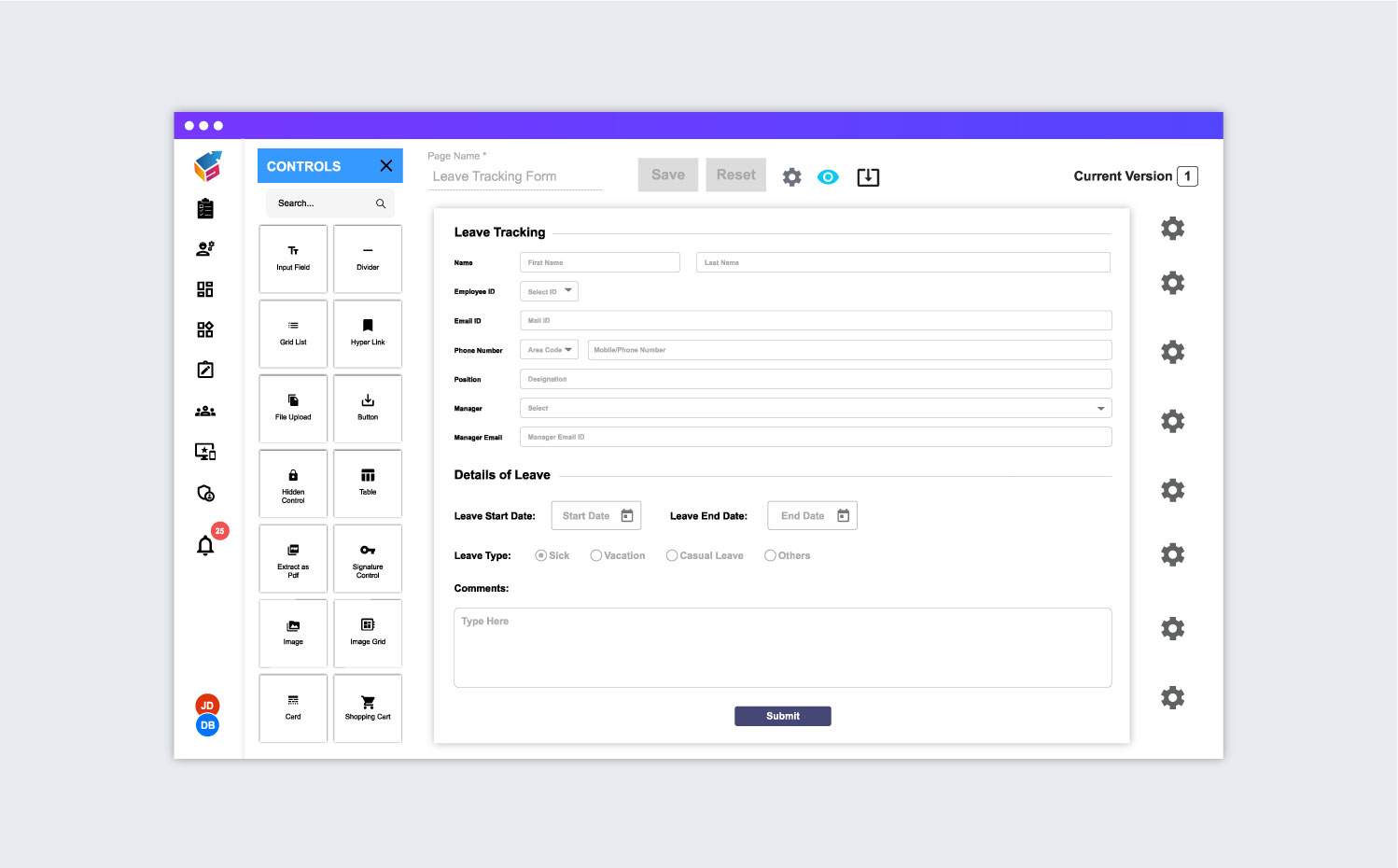 Employee Leave Request Form | Yoroforms - Yoroflow™