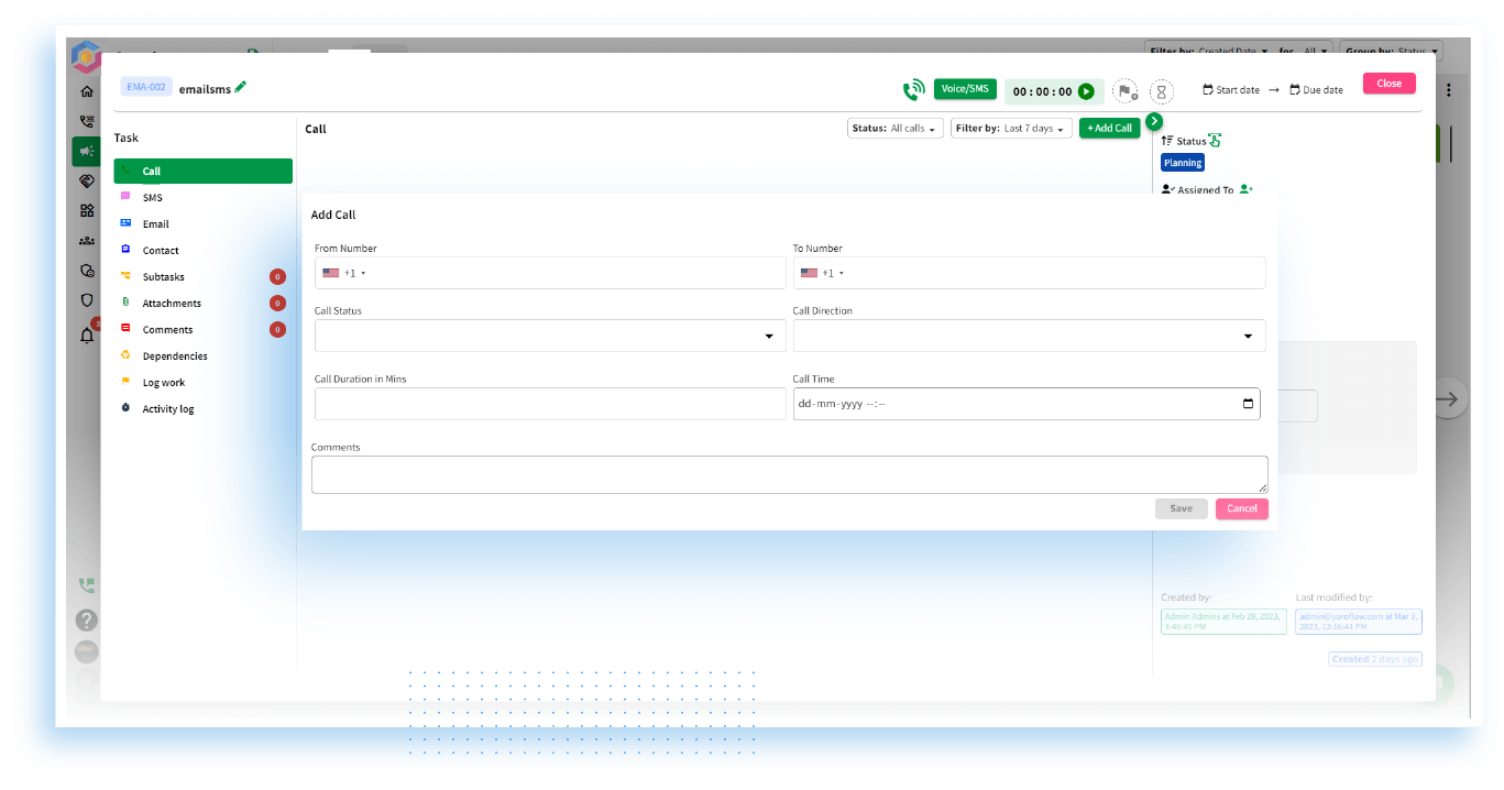 Incoming & Outgoing Calls - Features - YoroCRM Incoming & Outgoing Calls - Features - YoroCRM