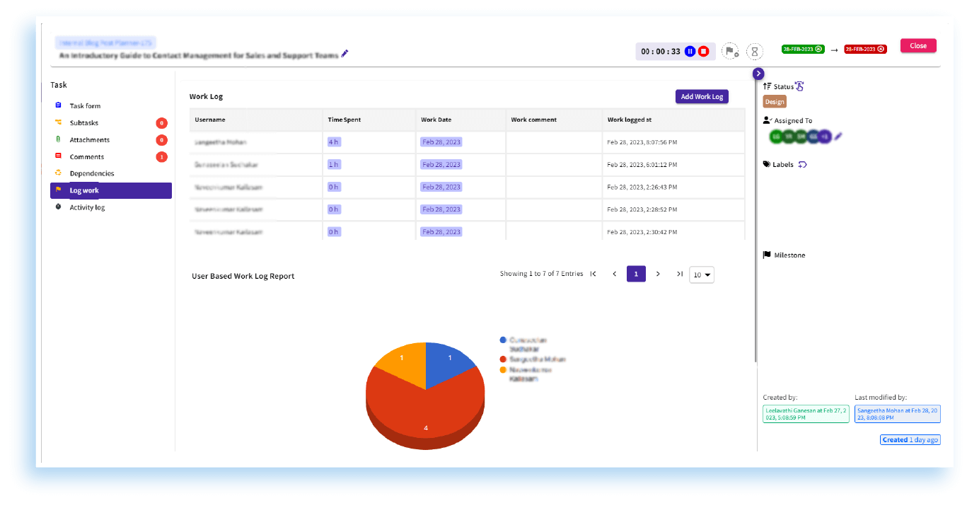 AI-Powered Project Timesheet - Features - YoroProject