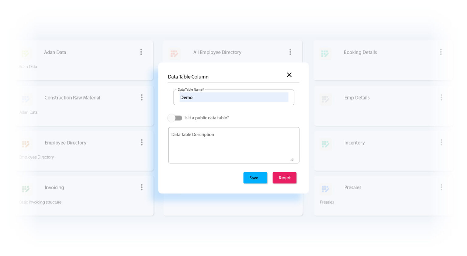 Create Online Database - Yoroflow™