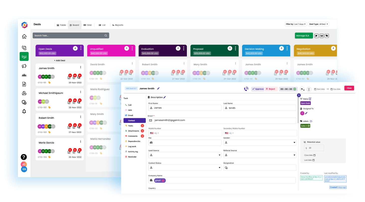 Deal Management - Features - YoroCRM