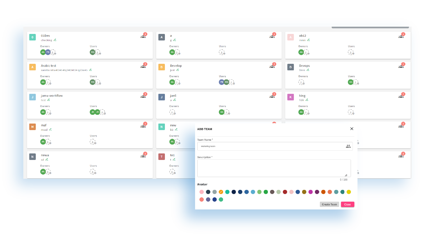 Team Management - Features - Yoroflow™