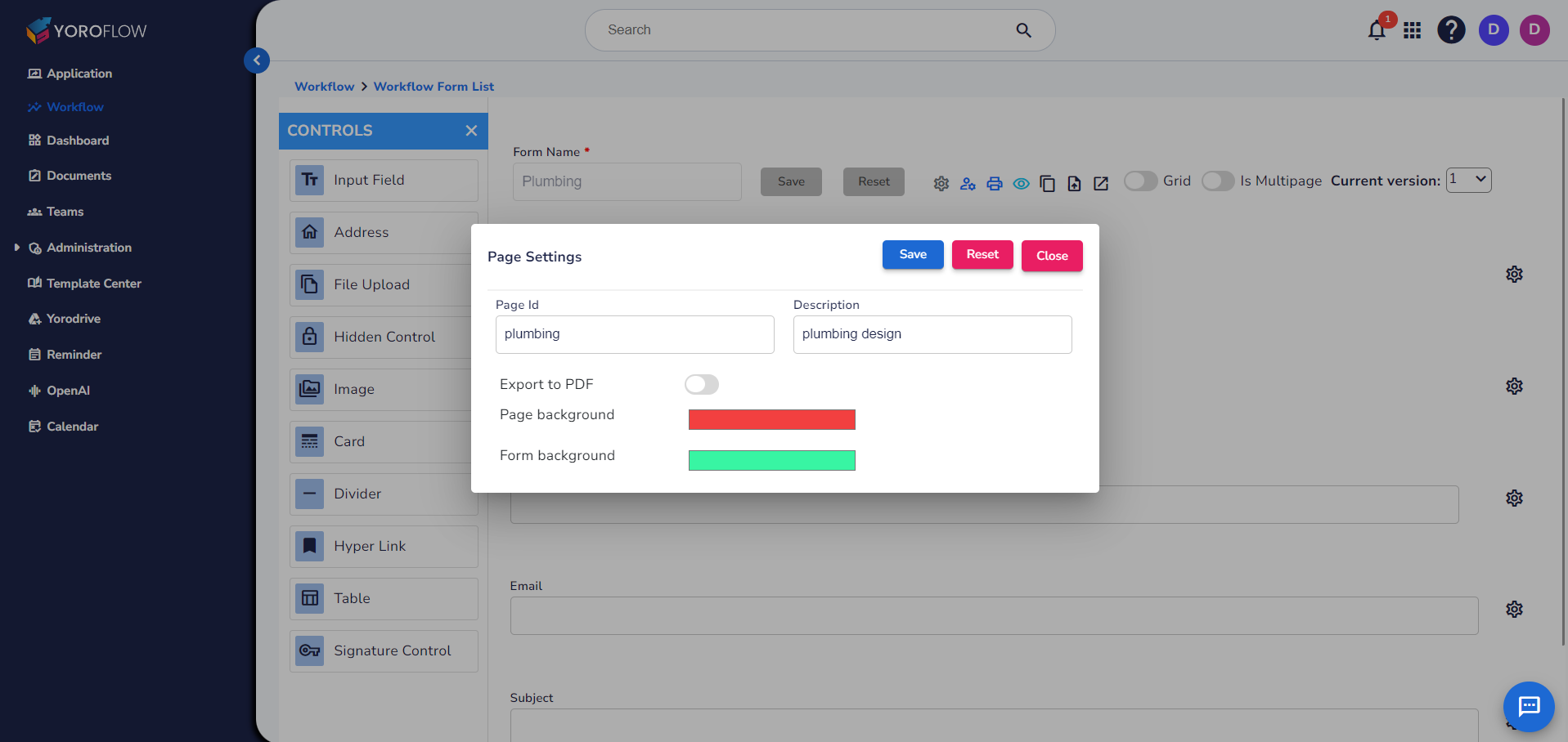 Customize Forms - Features - Yoroflow™