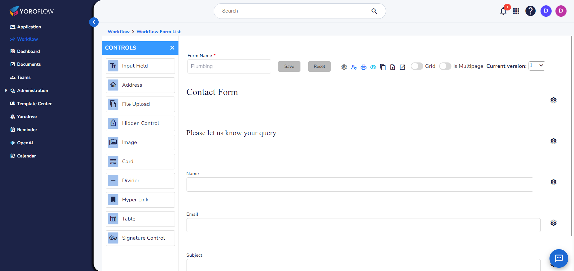 Version Control - Features - Yoroflow™
